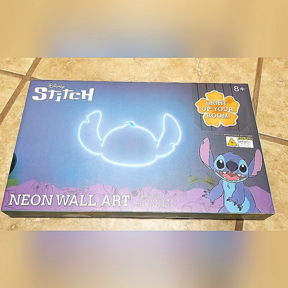 Disney | Accents | Disney Stitch Led Neon Blue Wall Light Art | Poshmark